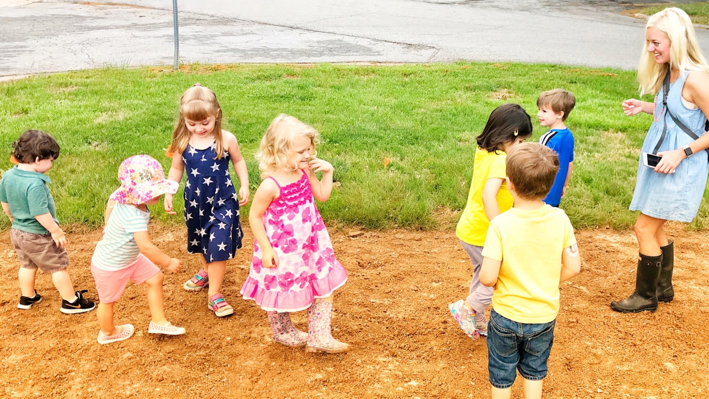 More spring adventures; planting by stomping! | Astra Day School
